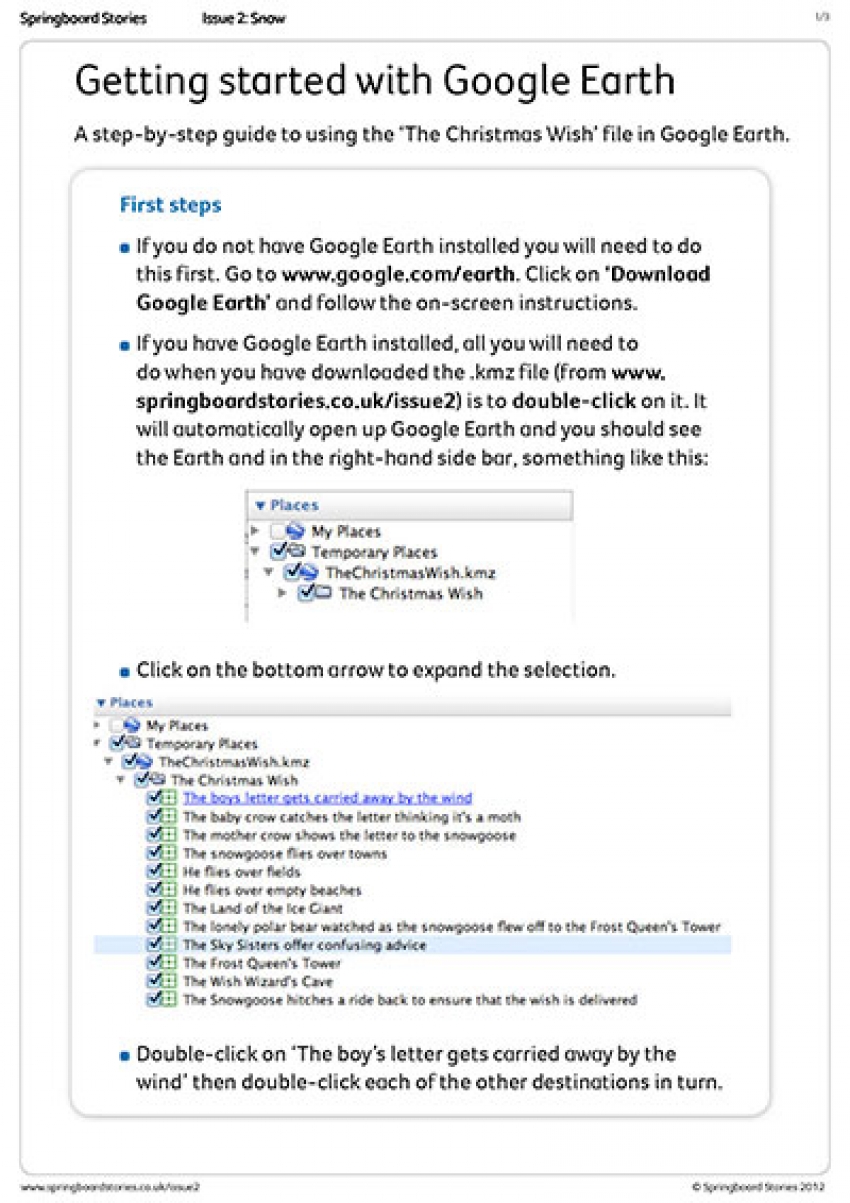 Springboard Stories Step By Step Google Earth Guide