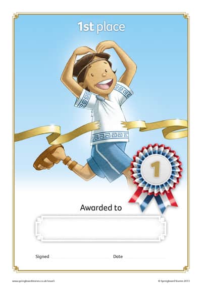 Springboard Stories - Sports Day certificates